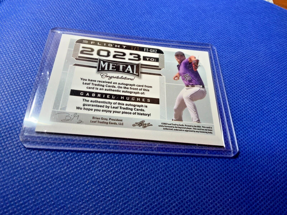 2022 Leaf Metal Gabriel Hughes Flight 2023 FT-GH2 Auto 1/1 Colorado ...