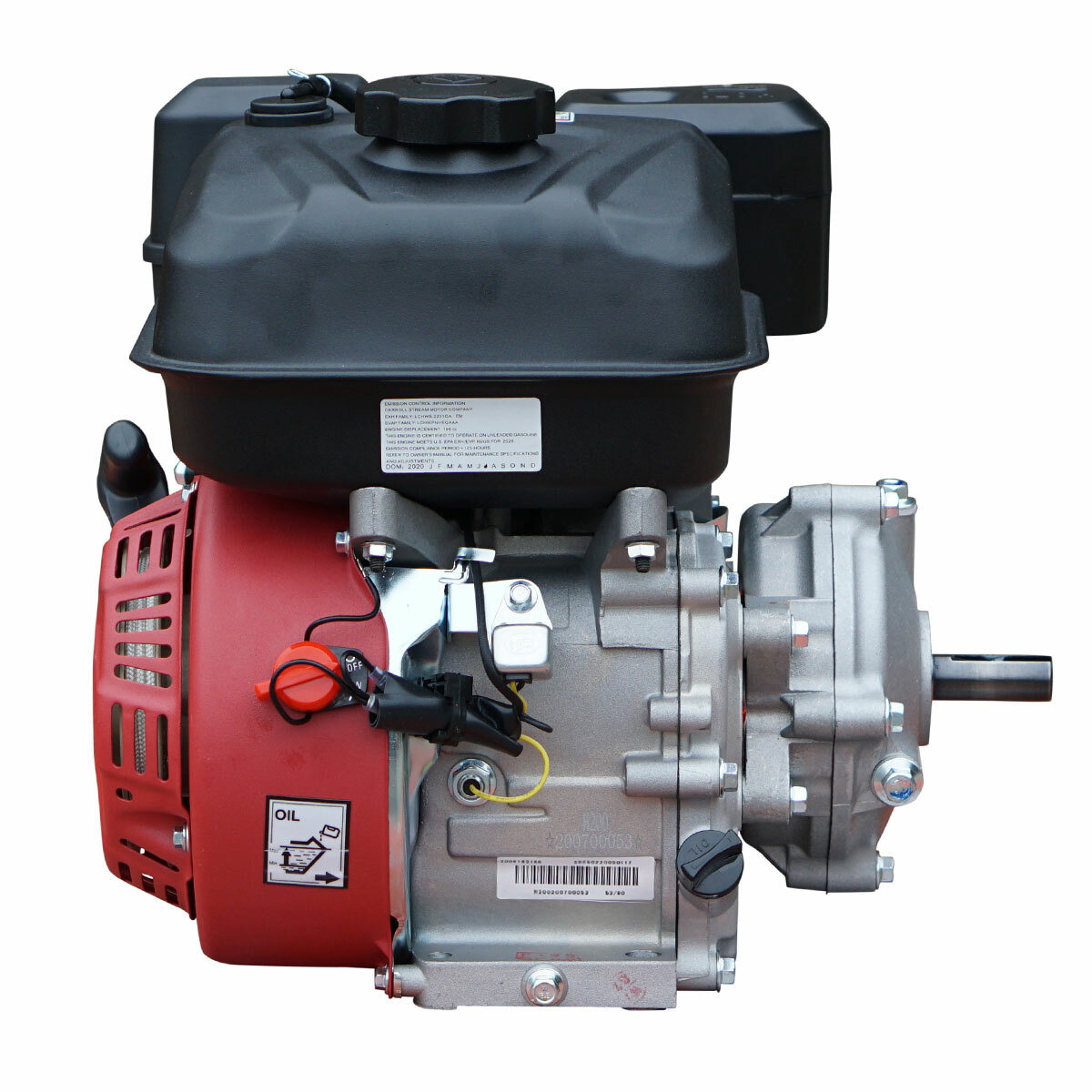 New 6.5HP 6:1 Gear Reduction Gas Engine Cement Mixer Side Shaft Pull ...