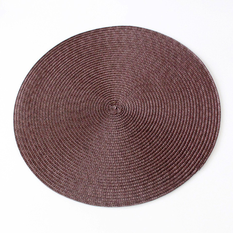 4 Pcs Round Jacquard Weaved Non Slip Placemats Dining Table Place Mats ...
