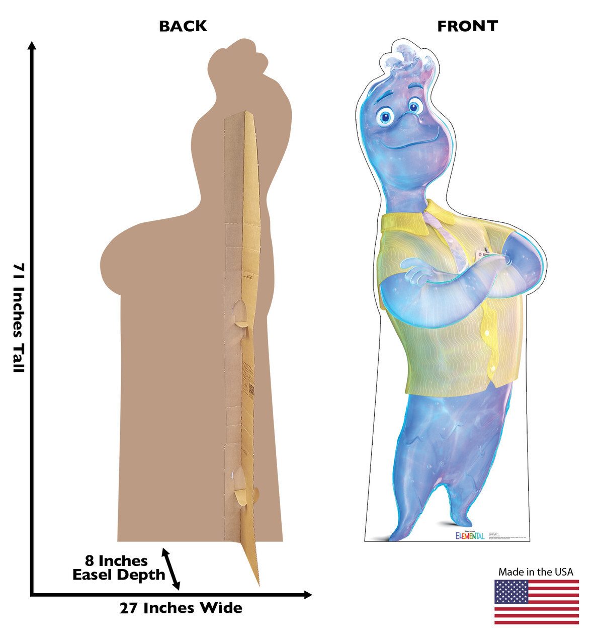ELEMENTAL WADE RIPPLE DISNEY PIXAR LIFESIZE CARDBOARD STANDUP STANDEE ...