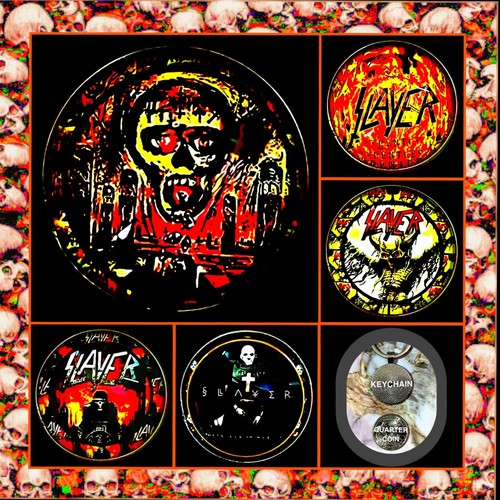 SLAYER FIVE KEYCHAINS ALBUM COVER COLLECTION AND CONCERT CHARMS | eBay