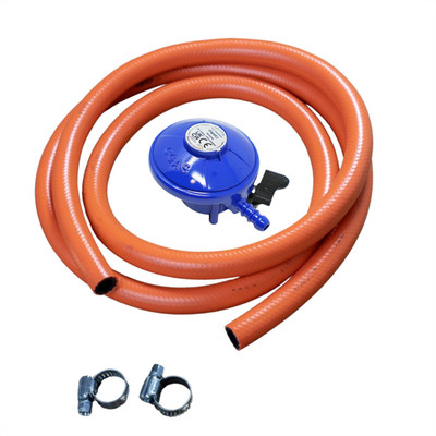 Butane Gas Regulator 21mm Clip On/2m Hose 2 Clips Fits Calor Flogas 7 ...