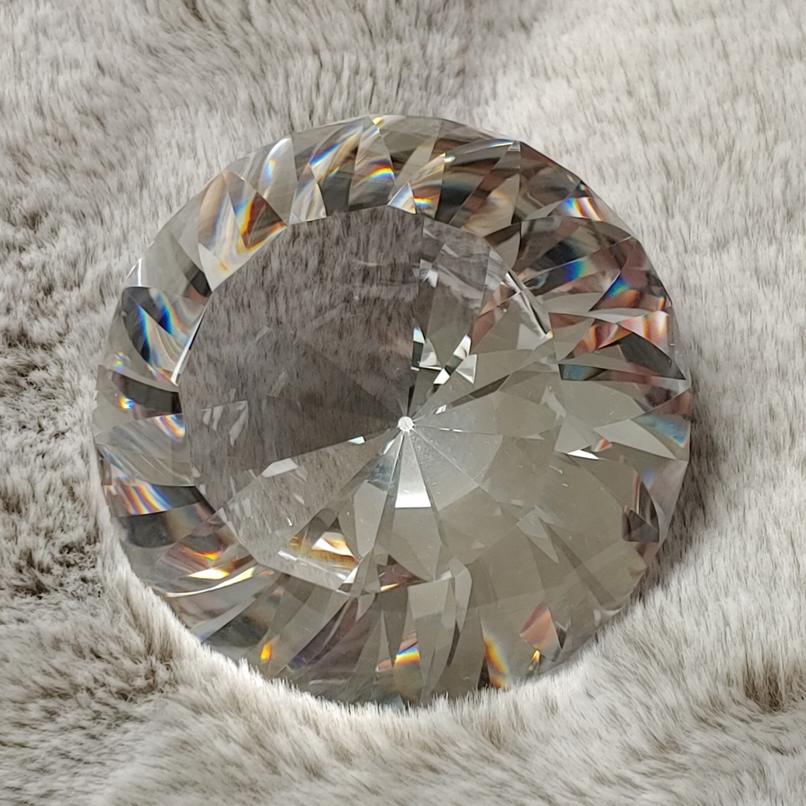 Swarovski Crystal Large 80mm Chaton Paperweight Diamond 238167 swirled ...
