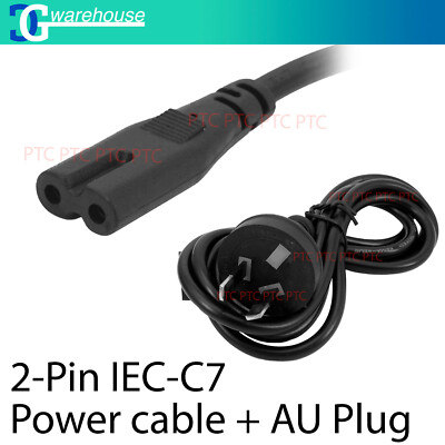 2 Pin Core Figure 8 IEC-C7 AC Power Cord Cable Lead AU Plug 1.5m Fully ...