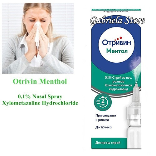 Otrivin Menthol Adult Nasal Spray Blocked Runny Nose Cold & Flu Relief ...