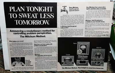 Vintage 1974 Print Ad Mitchum Anti Perspirant Sweat Less Original 70s ...