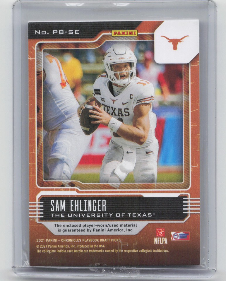 2021 Panini Chronicles Draft Picks #PB-SE Sam Ehlinger Playbook Down ...