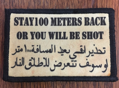 Stay Back 100 Meters Morale Patch Tactical Military Hook Flag Army ...