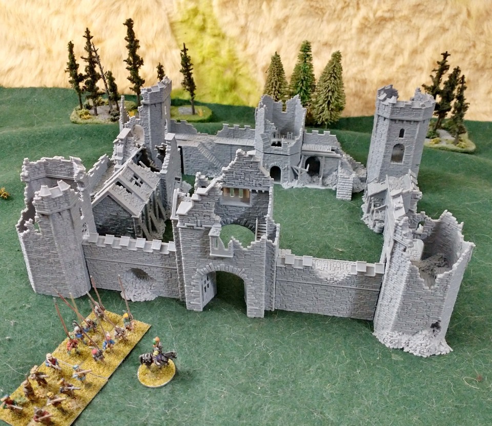Grimdale Ruined Border Fort Modular Castle 15mm Terrain DBM DBA Black ...