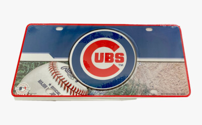 Chicago CUBS White Embossed Aluminum Metal License Plate Tag Size 6x12 ...