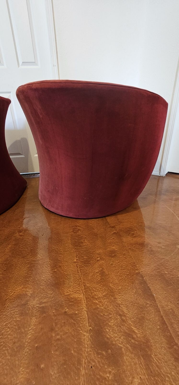 Vintage Vladimir Kagan Designer Hurricane Chairs (Pair) Burgundy Velvet ...