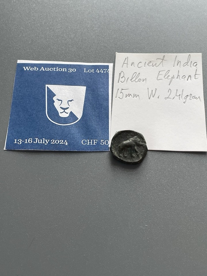 Ancient India Billon small coin with elephant Weight 2.41 gram 15 mm | eBay