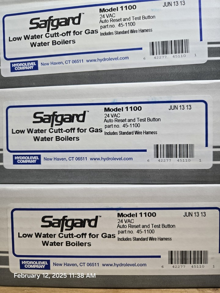 Hydrolevel 1100 Safgard Low Water Cut-off for Gas Hot Water Boilers 24V | eBay