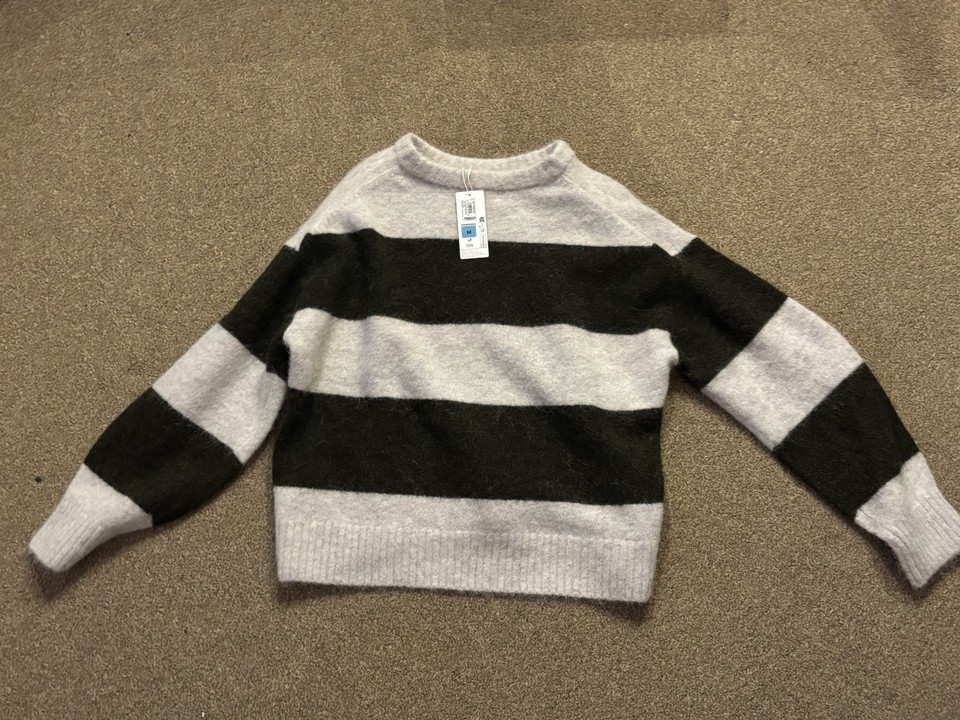 Marks and Spencers Alpaca Blend Striped Textured Relaxed Jumper BNWT ...