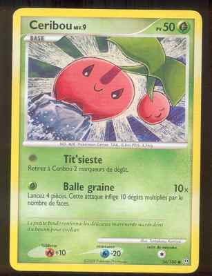 Pokémon n° 56/100 - CERIBOU niveau 9 - PV50 | eBay