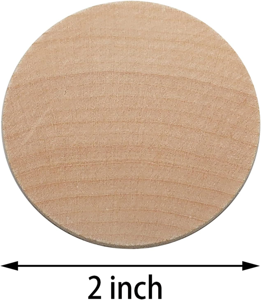 2 Inch Natural Wood Slices Unfinished round Wood Coins for DIY Arts ...