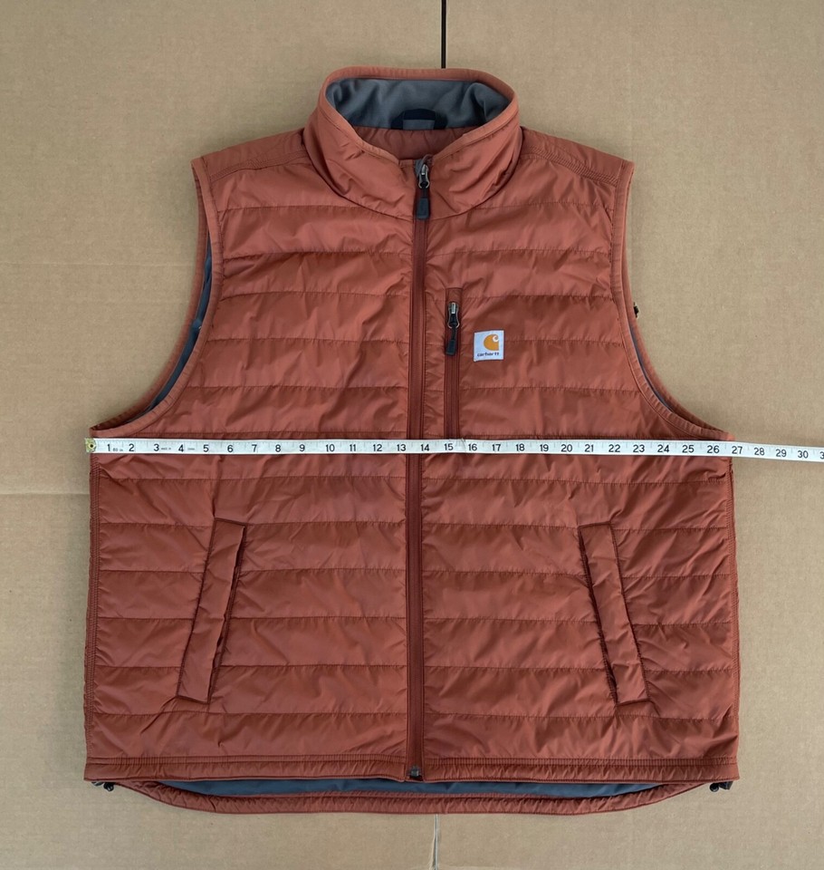 Carhartt Men's 2XL Quilted Vest Rain Defender Polyester Orange 102286 ...
