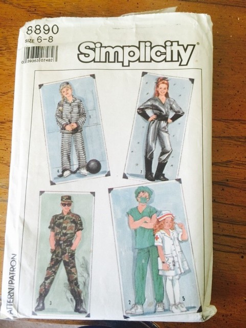 simplicity Costume Pattern 8890 Adult Large Spaceman Prisoner Soldier ...