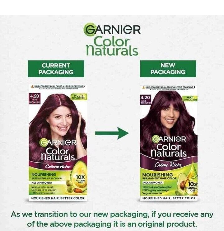 Garnier, Hair Colouring Creme, Long-lasting Shade: 4.20 Wine Burgundy ...