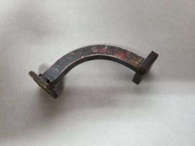 WR28 90 degree E-Plane Bend, 3 inch radius, brass, heavy, UG599/U, 26.5 ...