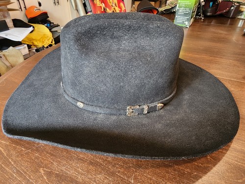 MHT Master Hatters Texas Western Cowboy Hat 3x Beaver Blend Black Size ...