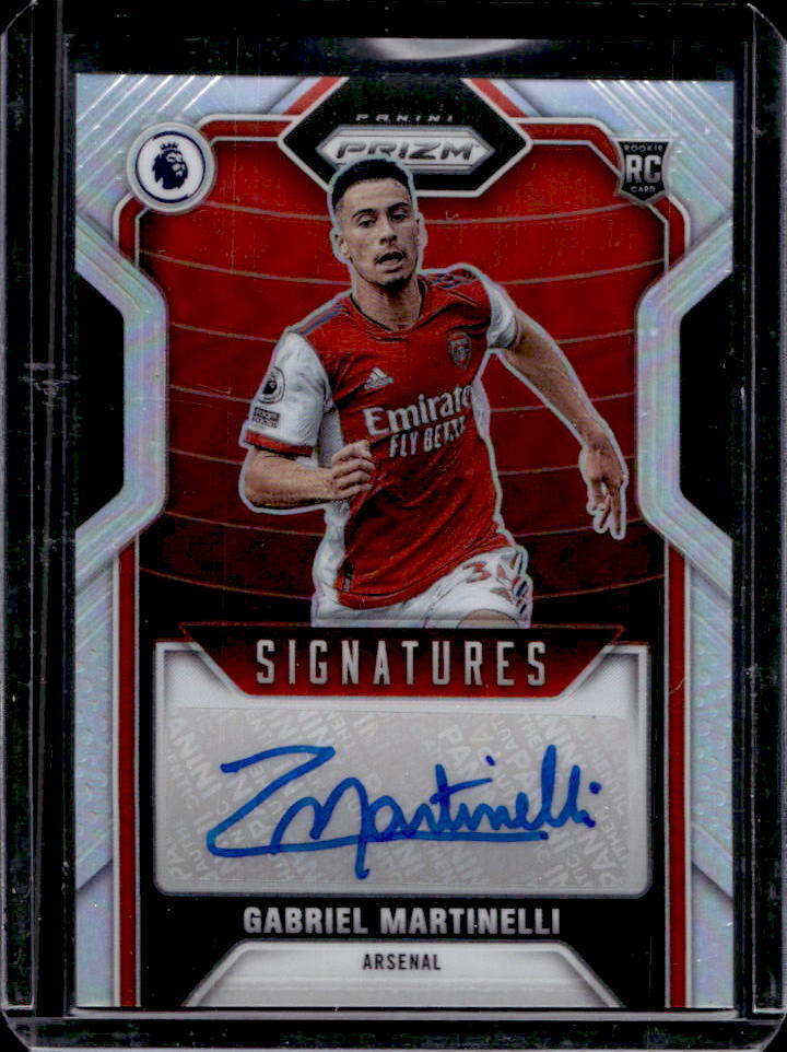 2021 Prizm Premier League Gabriel Martinelli Signatures Silver Auto #93 ...