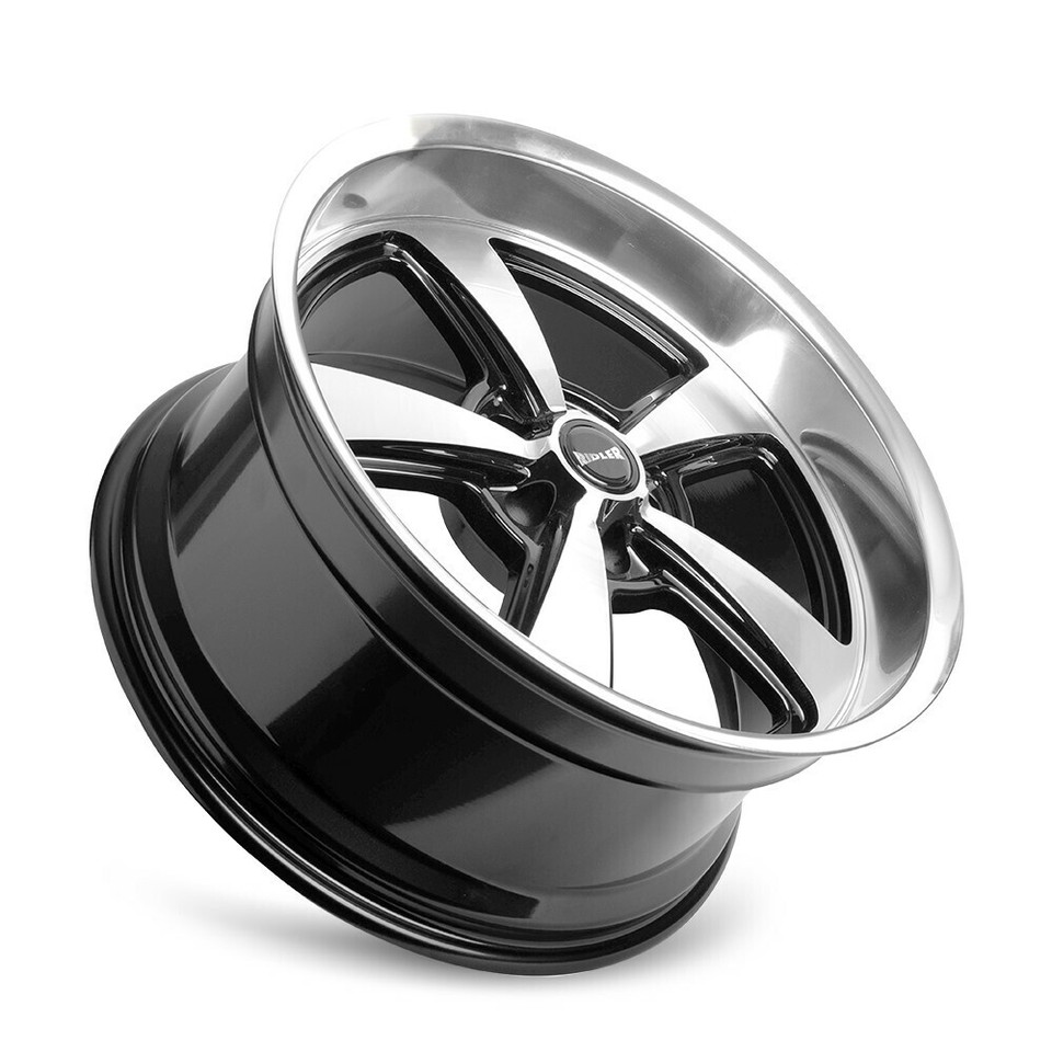 Set 4 20" Ridler 652 Gloss Black Diamond Cut Face & Lip 20x10 Wheels ...