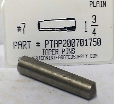 #7X1-3/4 TAPER PINS STEEL PLAIN .409" LARGE END DIAMETER (50) | eBay