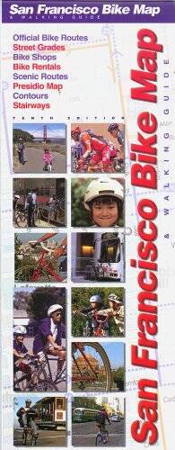 San Francisco Bike Map Walking Guide: Official bike routes, street grad ...