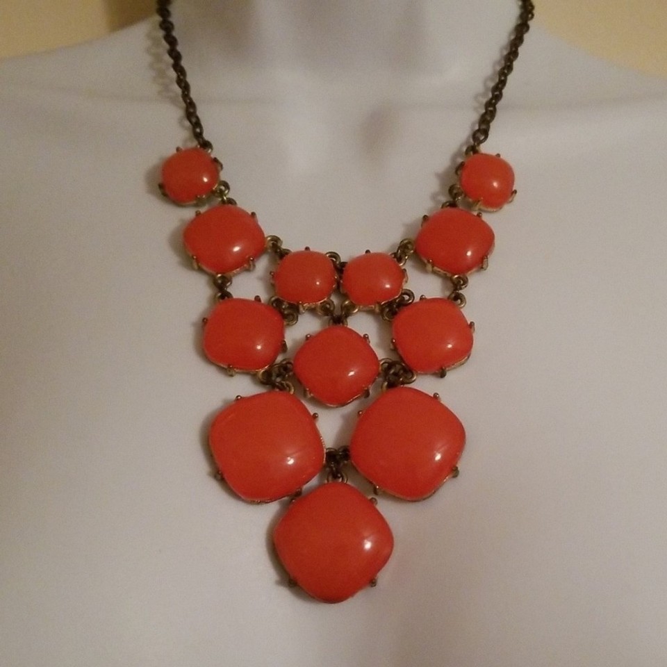 Pretty peach colored necklace | eBay