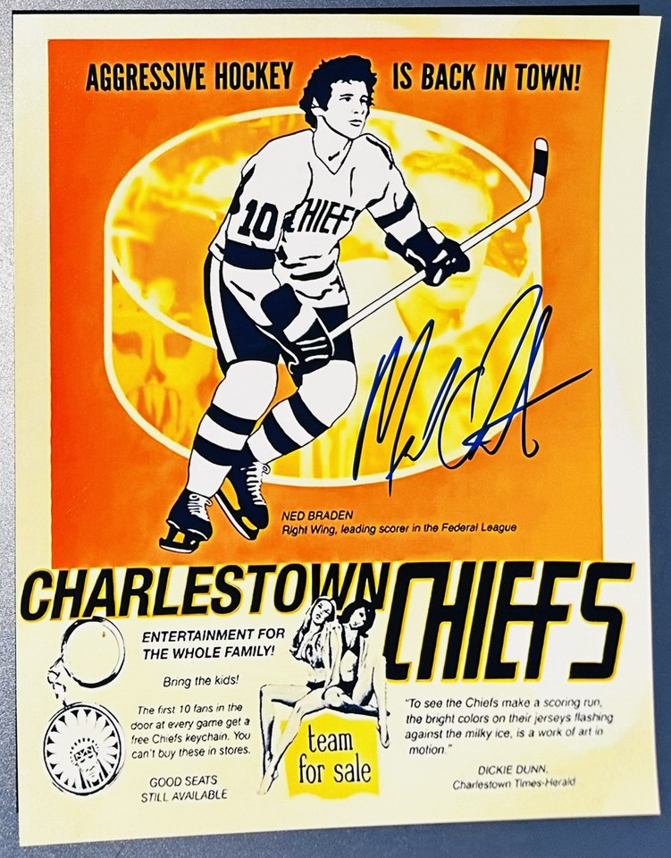 RARE Michael Ontkean Signed 8x10 Photo Slap Shot Chiefs Hockey Ned ...