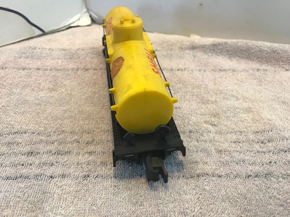 AMERICAN FLYER 24328 SHELL YELLOW TANK CAR IN REPO BOX BEAUTIFUL VERY ...