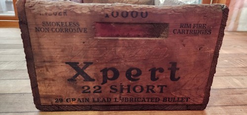 VINTAGE WESTERN "K1262-R" 22 SHORT SMALL ARMS AMMUNITION CRATE EAST ...