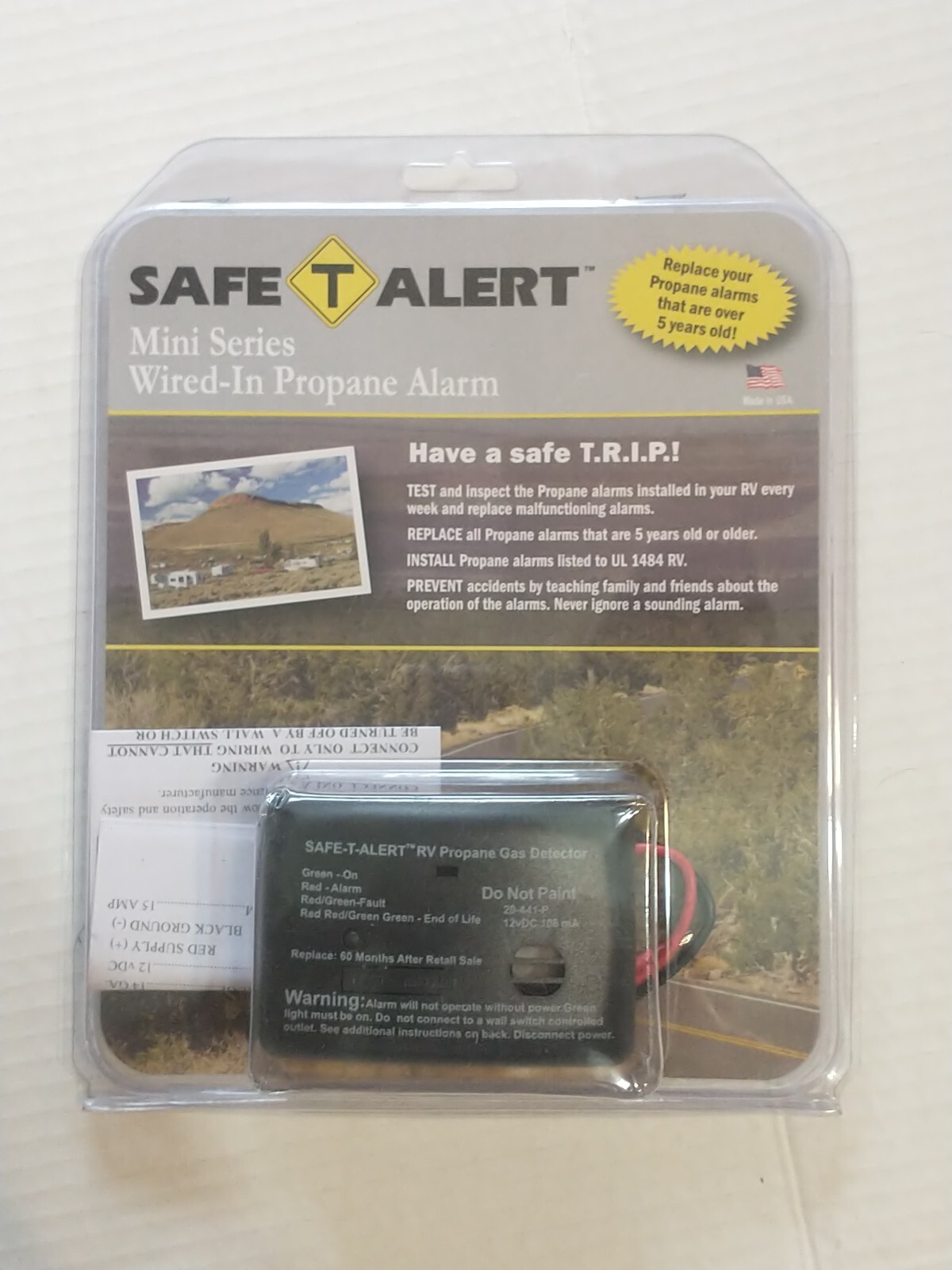 Safe T Alert 20-441-P-BL Mini Hard-Wired Propane/LP Gas Alarm - 12V, 20 ...