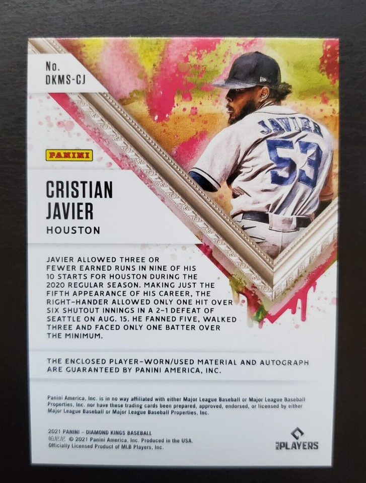 2021 Diamond Kings Cristian Javier DK Materials Dual Patch Auto #DKMS ...