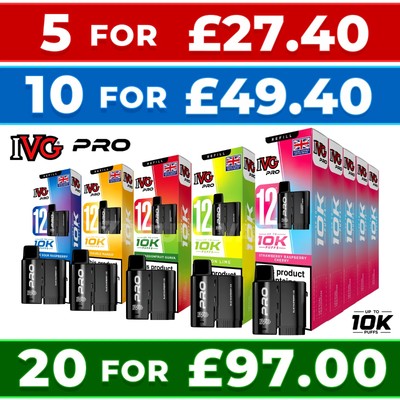 IVG Pro 12 Refills Pods | Prefilled Replacement Pods | 20mg| 2ml | E ...