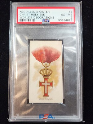 1890 N30 Allen & Ginter World's Decorations Christ Holy See #6 PSA 6 ...