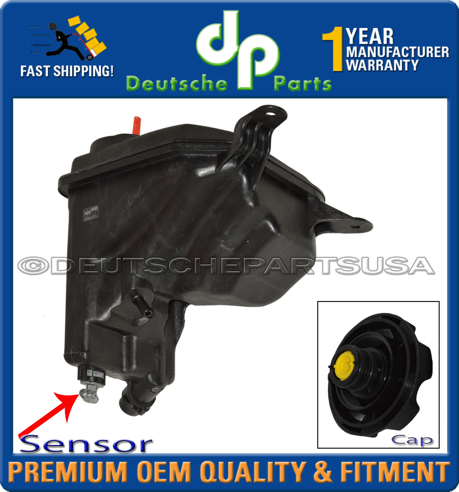 BMW 17137640514 Coolant Reservoir Overflow Expansion Tank + Cap + Lvl ...