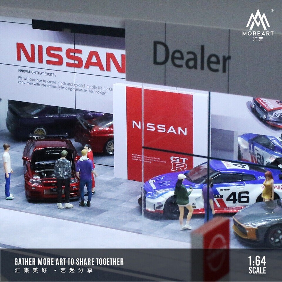 Diorama 1/64 Car Garage Model LED Lighting City Showroom Scene Model ...