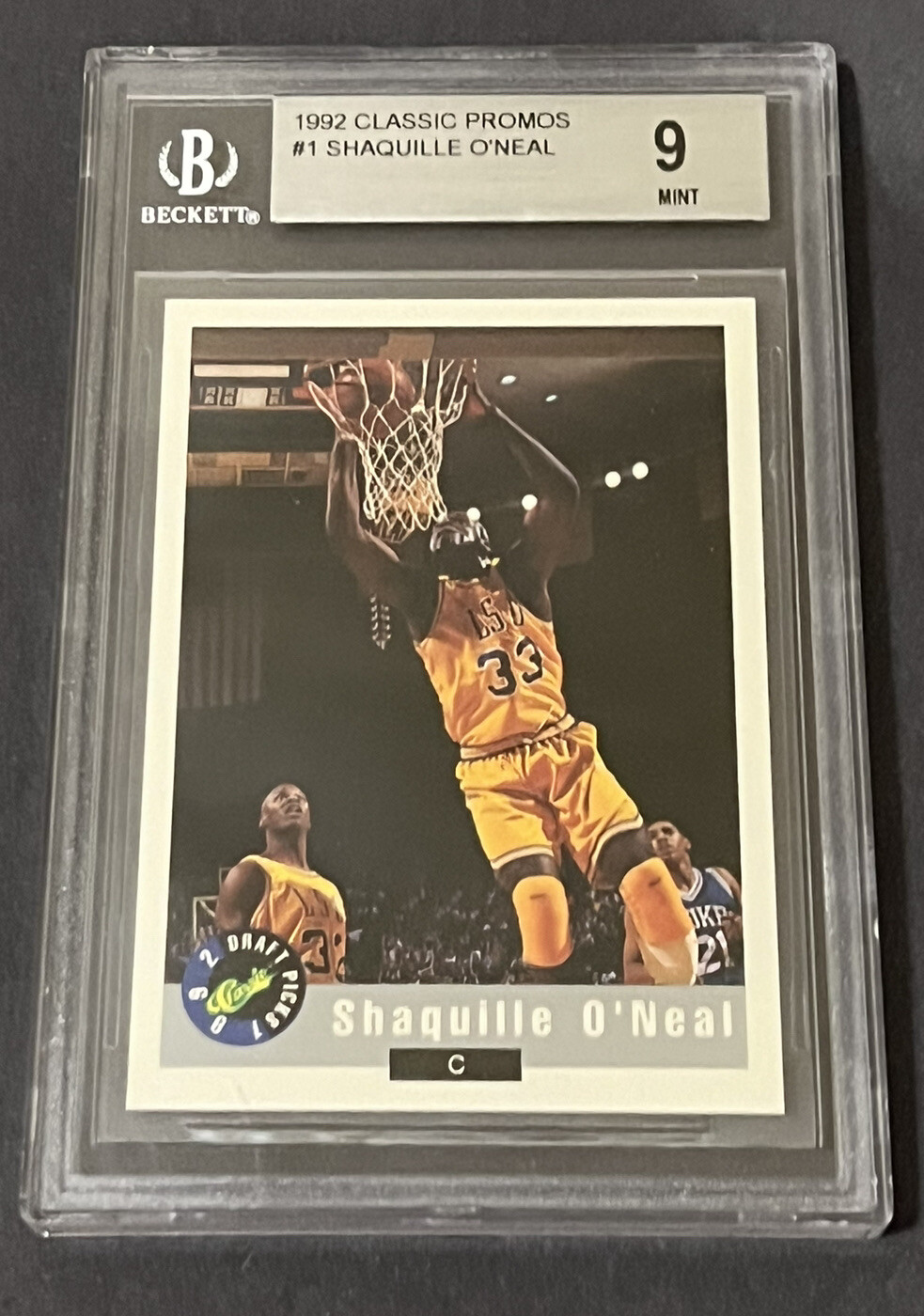 1992 Classic Draft Picks Promo Shaquille O'Neal CARD #1 Rookie RC Shaq ...