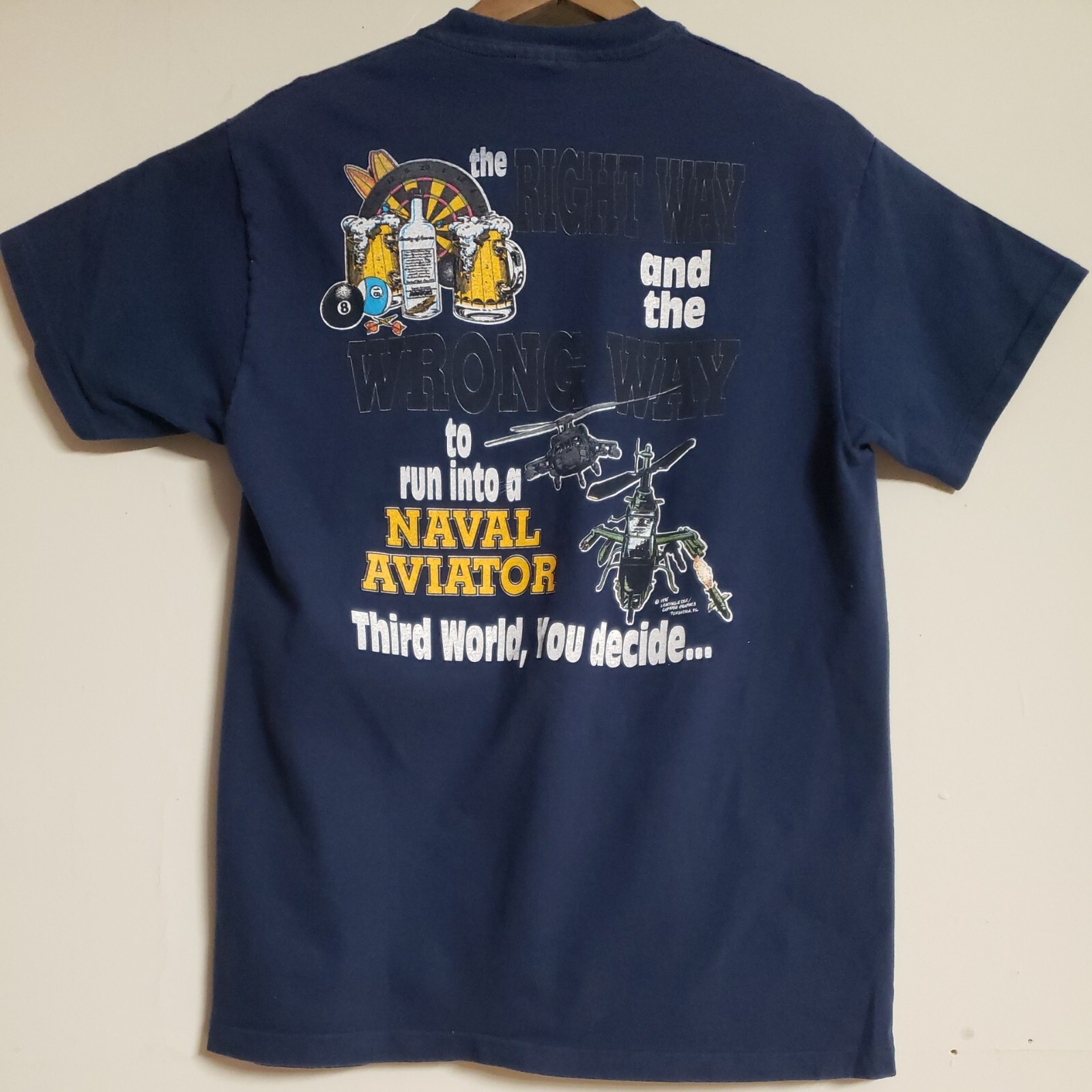 Vintage 90s Naval Aviation Pensacola Fl Graphic Single Stitch Shirt