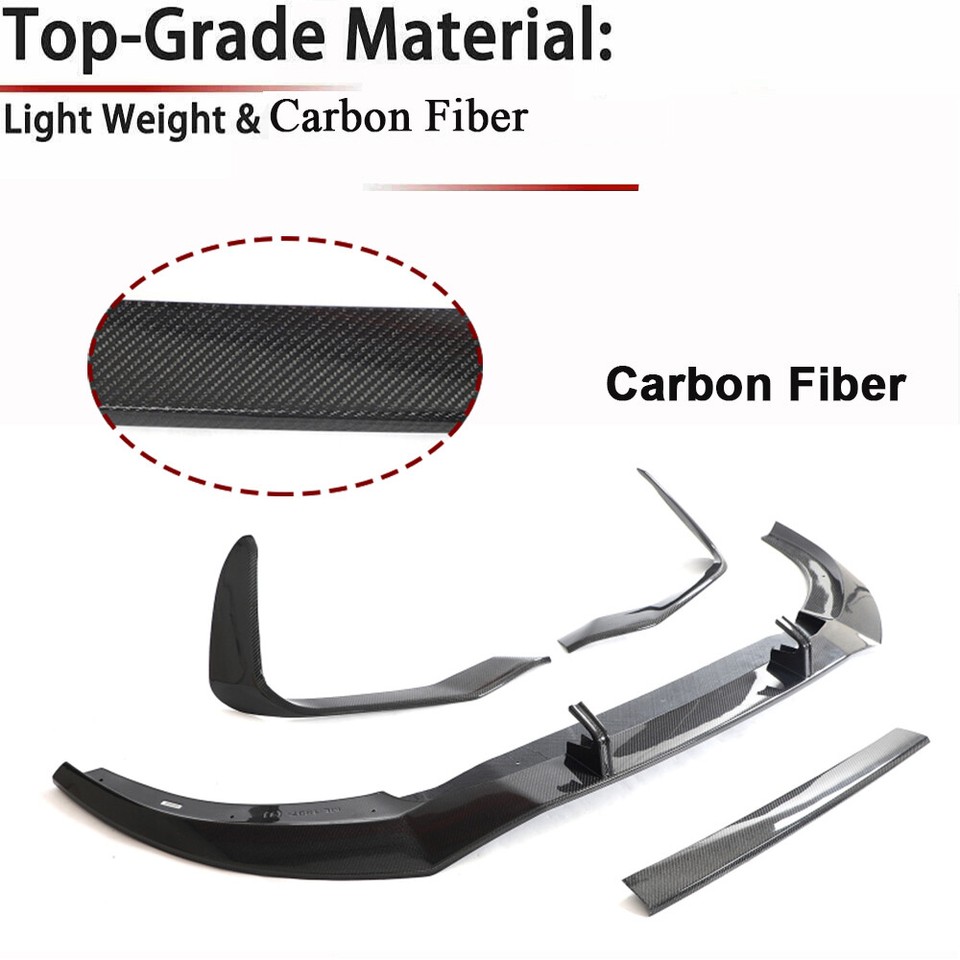 For Audi RSQ8 RS Q8 2020 UP REAL CARBON FIBER Front Bumper Lip Spoiler ...