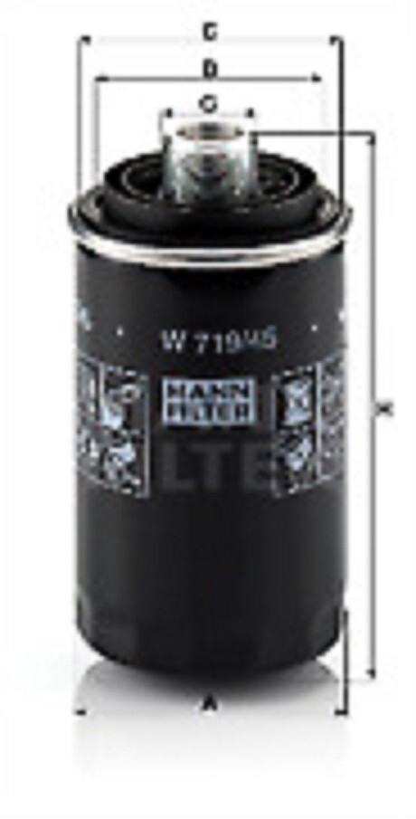 Mann Oil Filter for VAG 1.8 2.0TFSi 04- W719/45 MANN W719/45 Oil Filter ...