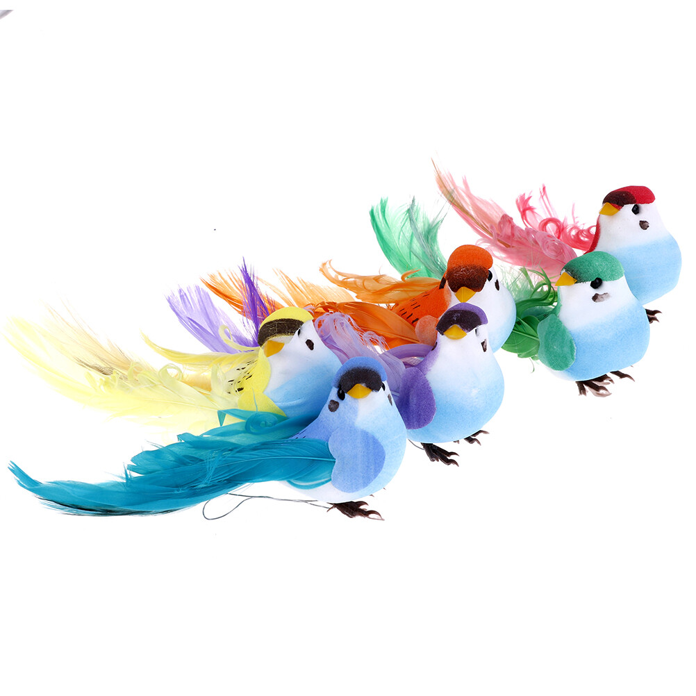 Simulation Feather Foam colorful random bird Garden Bird lawn Prop ...