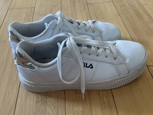 Fila Womens Platform Panache White Casual Shoes Sneakers Silver Sz 8 | eBay