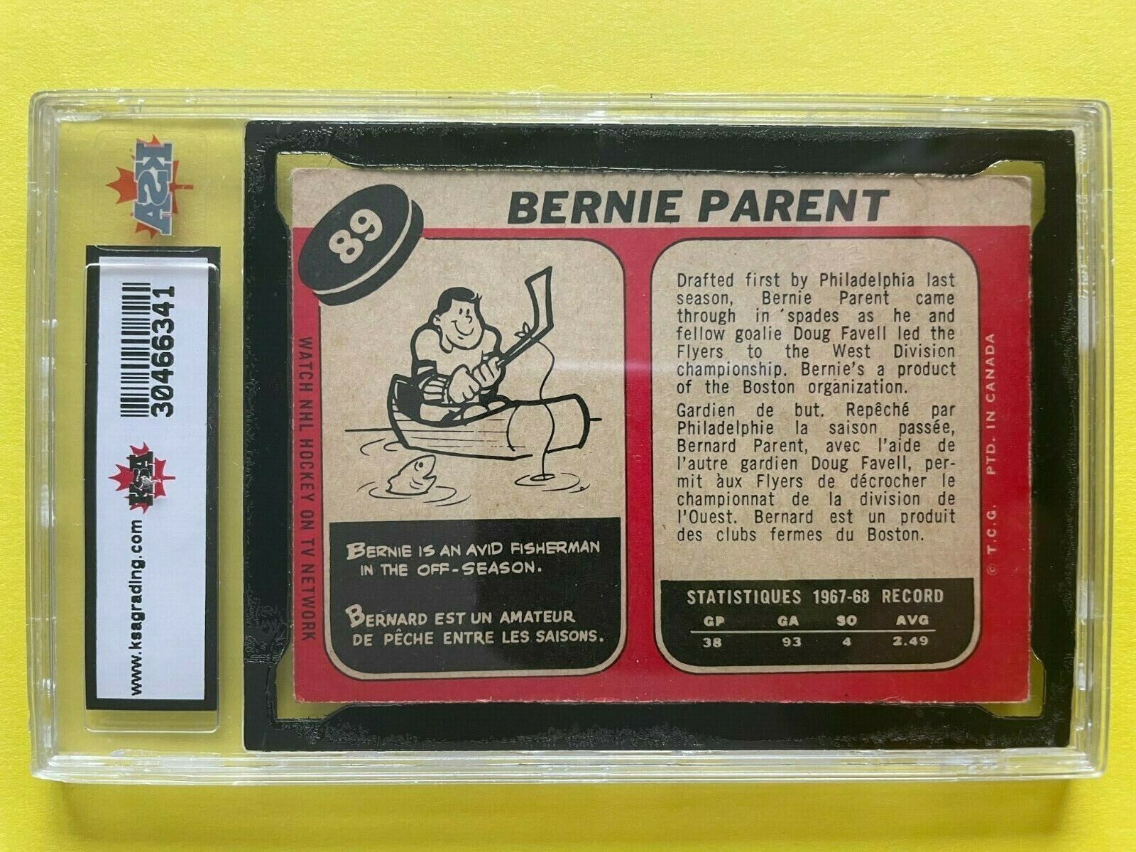1968 69 OPC O-Pee-Chee #89 Bernie Parent Rookie RC KSA 6.5 Rare | eBay