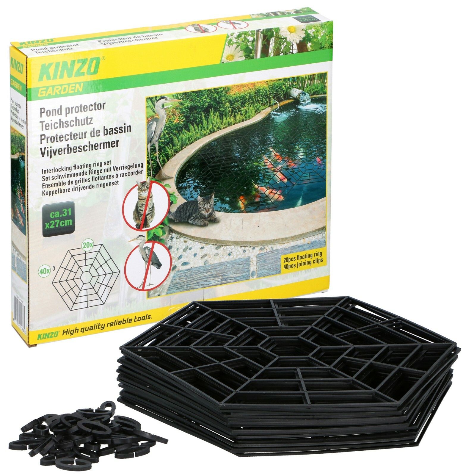 20, 40 or 60 Pond Guard Pest Deterrent Fish Protector Floating Cover ...
