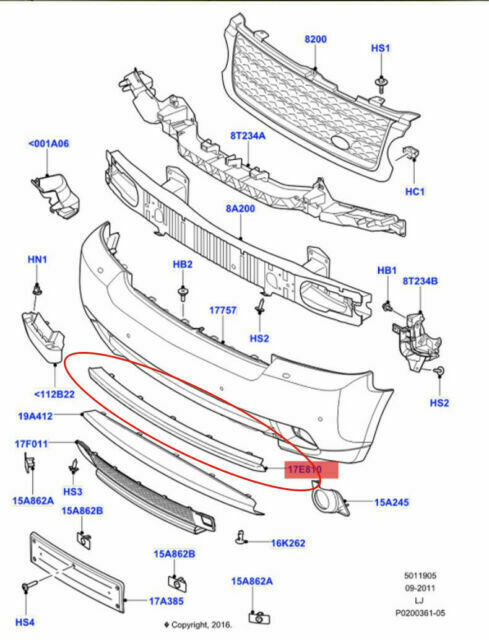 Fits for LR Range Rover L322 2010-2012 Lower Strip of Front Bumper ...