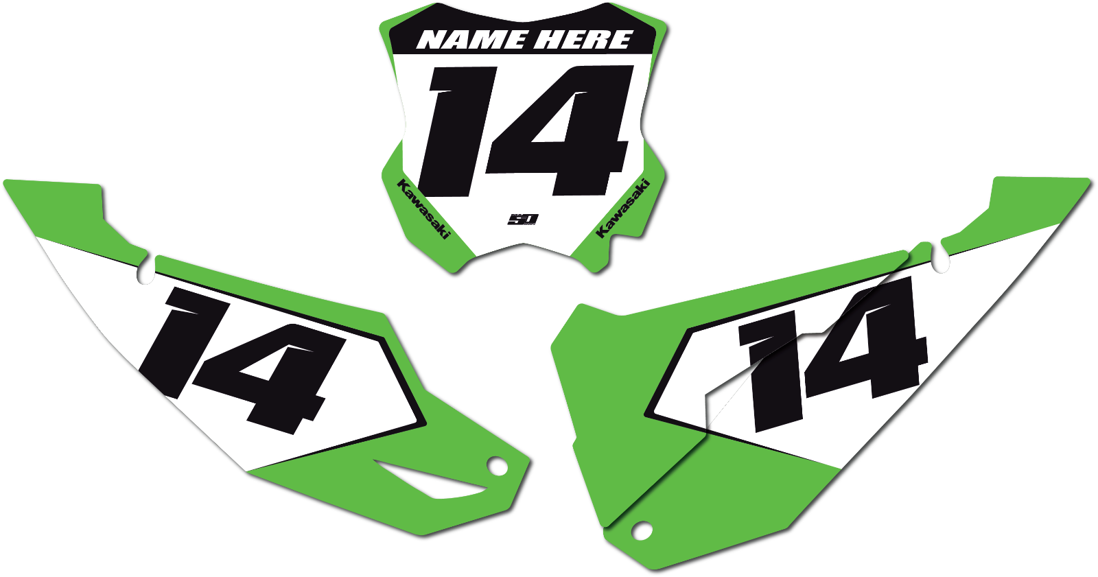 KAWASAKI KX450 2024-2026 KX250F 2025-2026 FACTORY LOOK NUMBER PLATE ...
