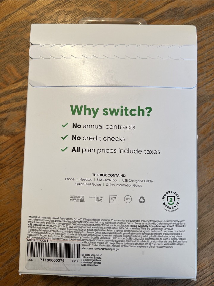 CRICKET WIRELESS ICON 5 BRAND NEW 5 6.5'' 4G LTE 3GB RAM 32GB Storage 2 ...